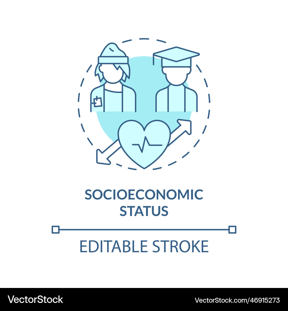 Socioeconomic status turquoise concept icon Vector Image