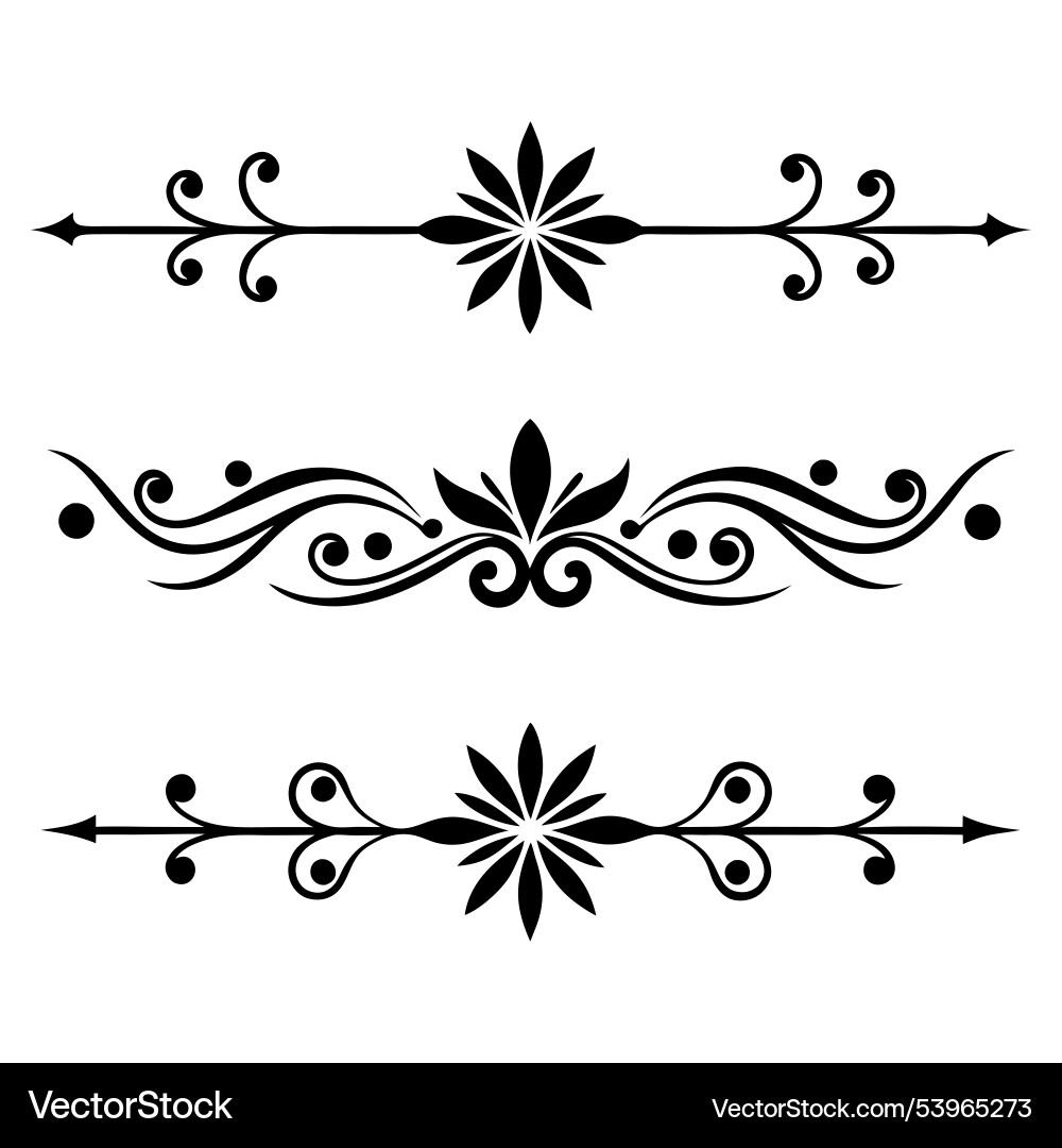 Various decorative text dividers set Royalty Free Vector