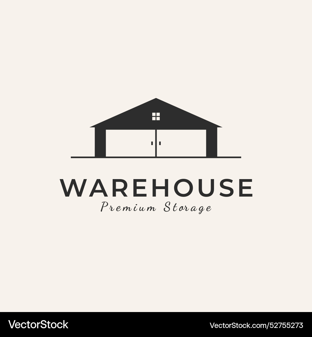Warehouse line art design logo Royalty Free Vector Image