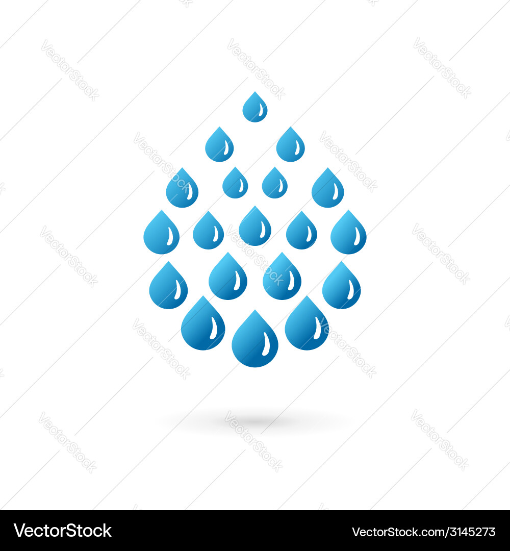 Water drop symbol logo icon Royalty Free Vector Image