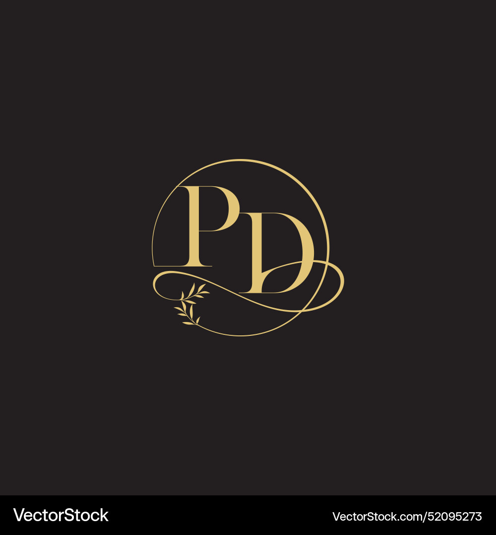 Wedding monogram design circle and organic style Vector Image
