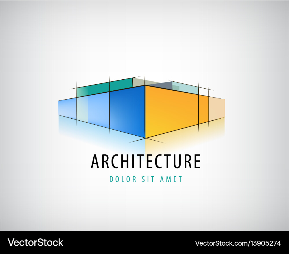 Abstract 3d architecture sign building Royalty Free Vector