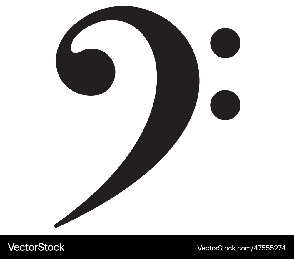 Bass clef silhouette Royalty Free Vector Image
