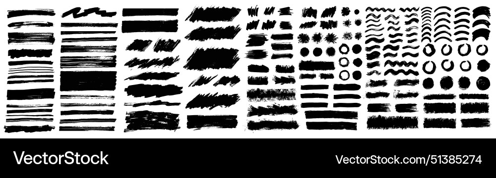Brush strokes set of text boxes Royalty Free Vector Image