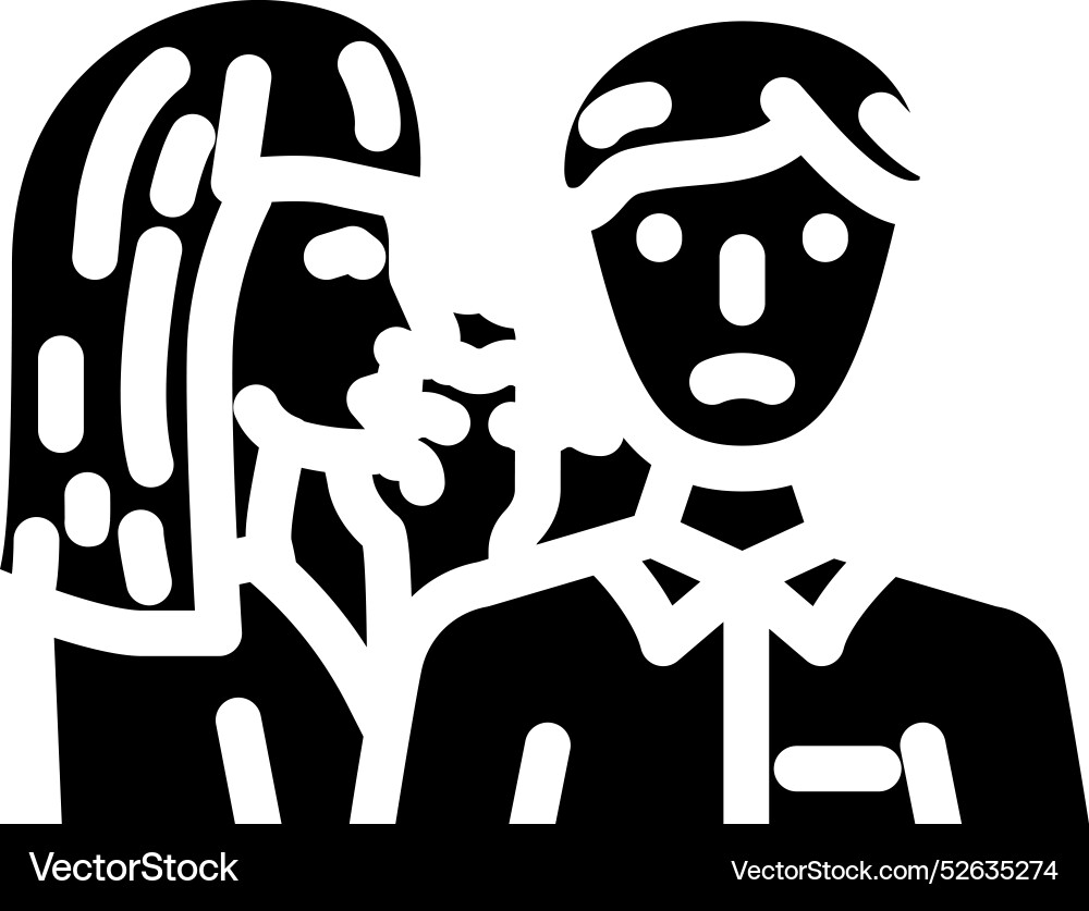 Hearsay evidence crime glyph icon Royalty Free Vector Image