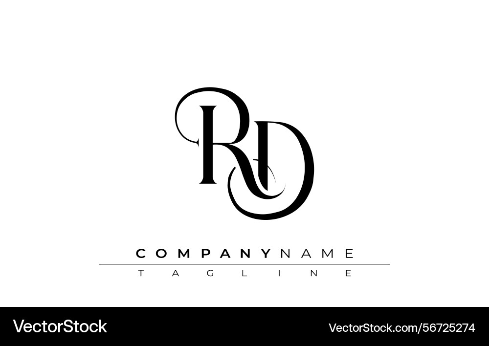 Initial rd logo design Royalty Free Vector Image