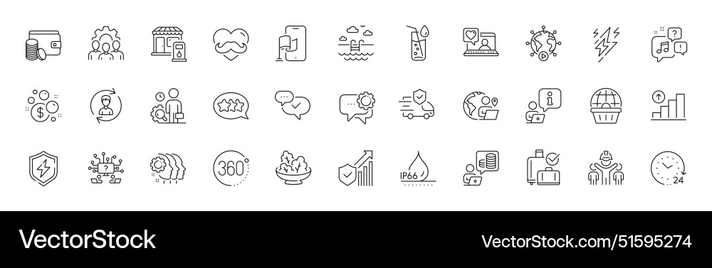 Launder money lightning bolt and waterproof line Vector Image