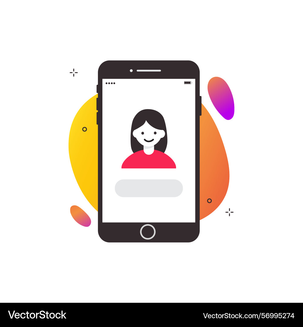 Mobile user profile icon with abstract background Vector Image
