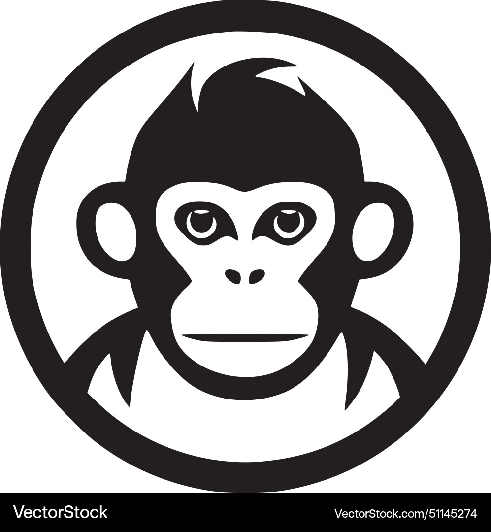 Monkey - minimalist and simple silhouette Vector Image