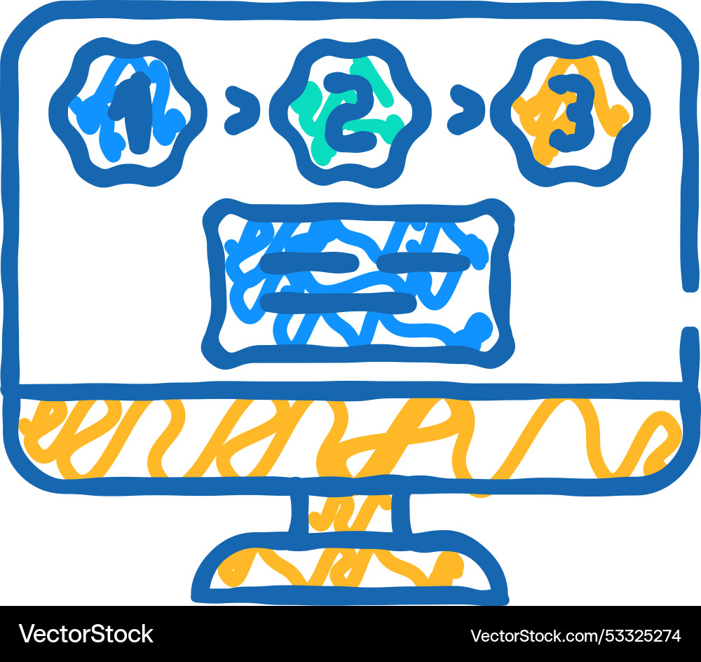 Progressive disclosure icon doodle Royalty Free Vector Image