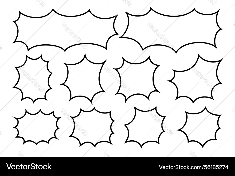 Set of blank comic speech bubbles manga dialogue Vector Image