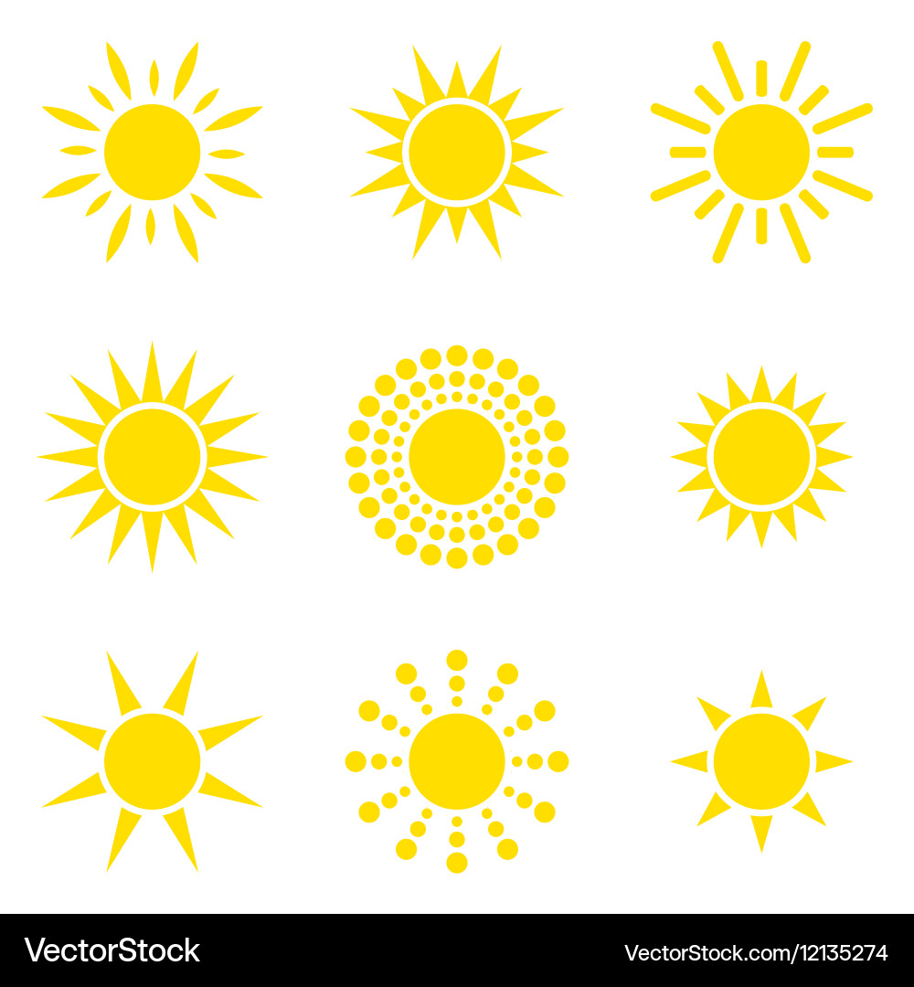 Sun collection Royalty Free Vector Image - VectorStock