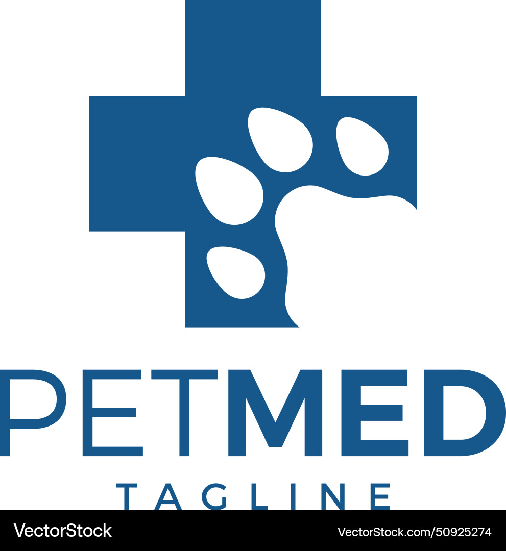 Veterinary pet medical logo design Royalty Free Vector Image