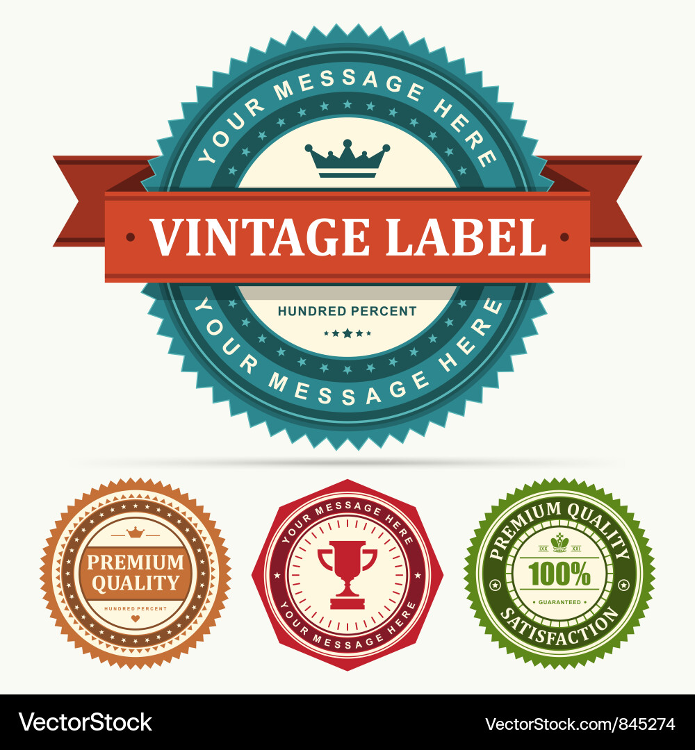 Vintage stickers and labels Royalty Free Vector Image