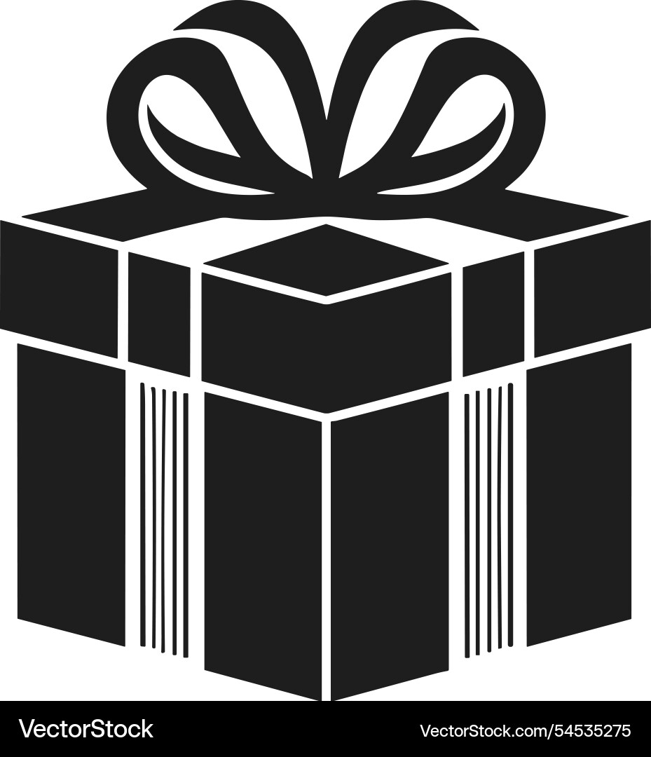 A Gift Box Silhouette Royalty Free Vector Image