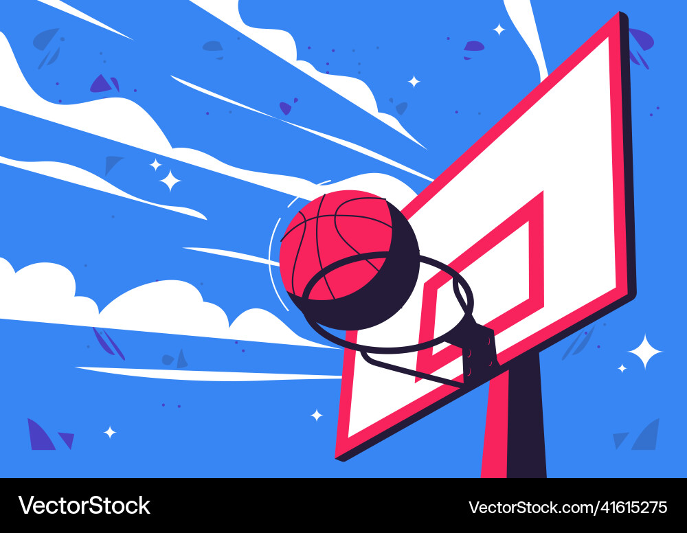 Basketball with a ring Royalty Free Vector Image