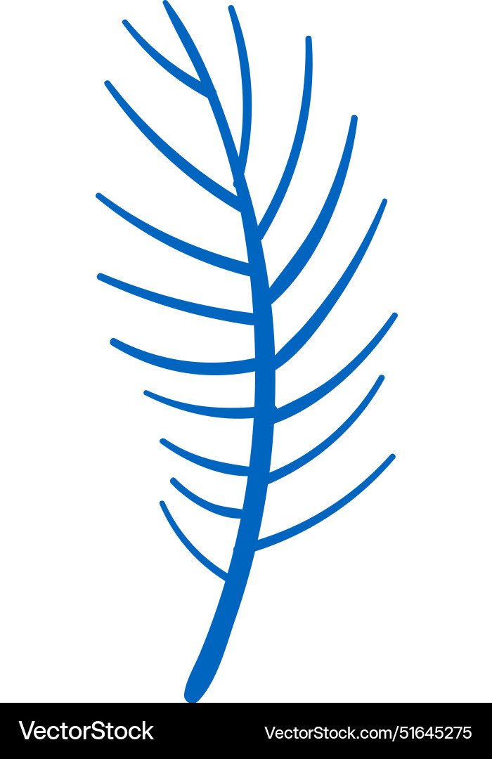 Blue abstract leaf palm frond graphic design Vector Image