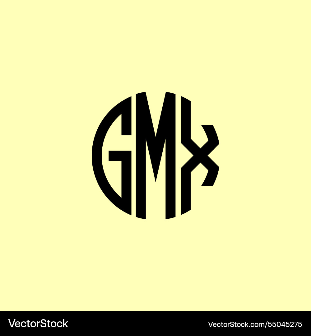 Creative rounded initial letters gmx logo Vector Image