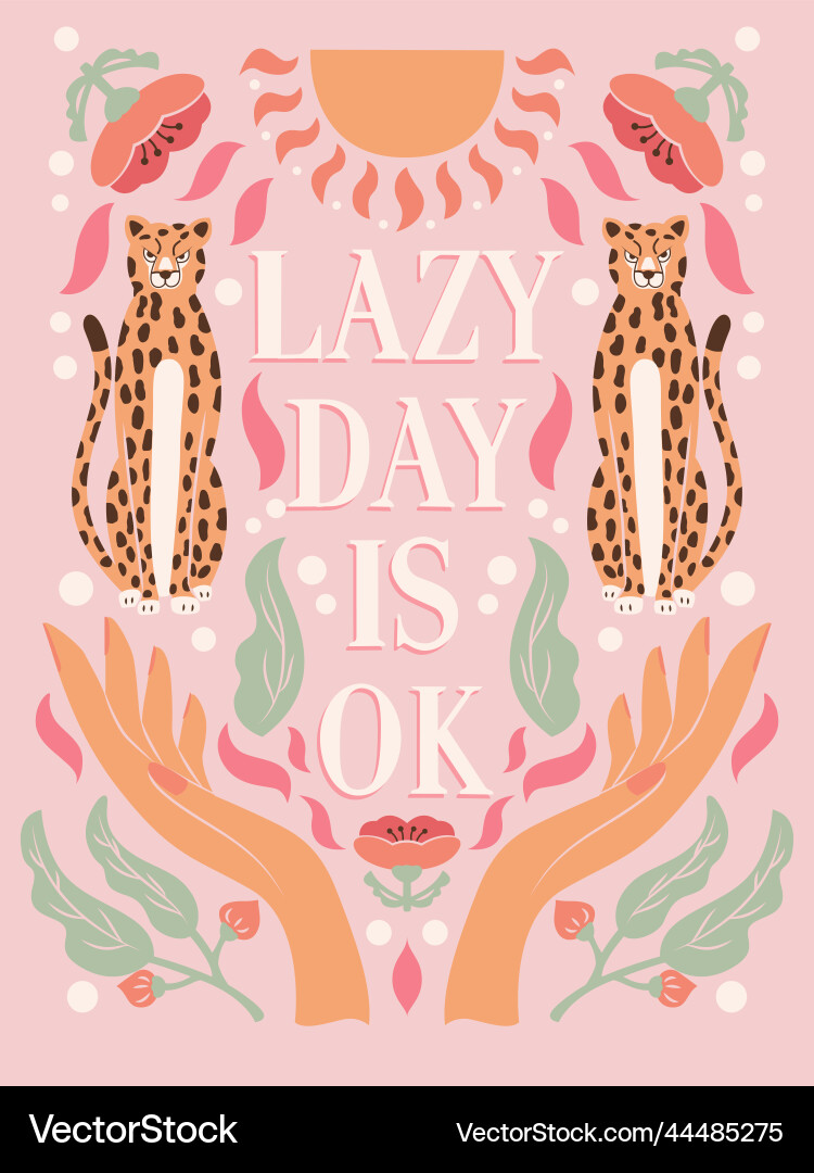 Hand lettering with hands cheetahs Royalty Free Vector Image