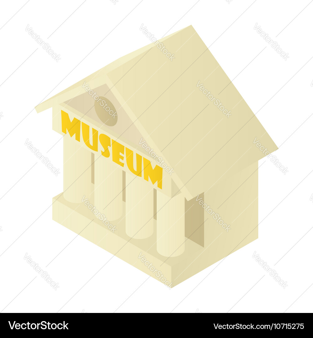Museum Gebäude Ikone Catoon Stil Lizenzfreies Vektorbild