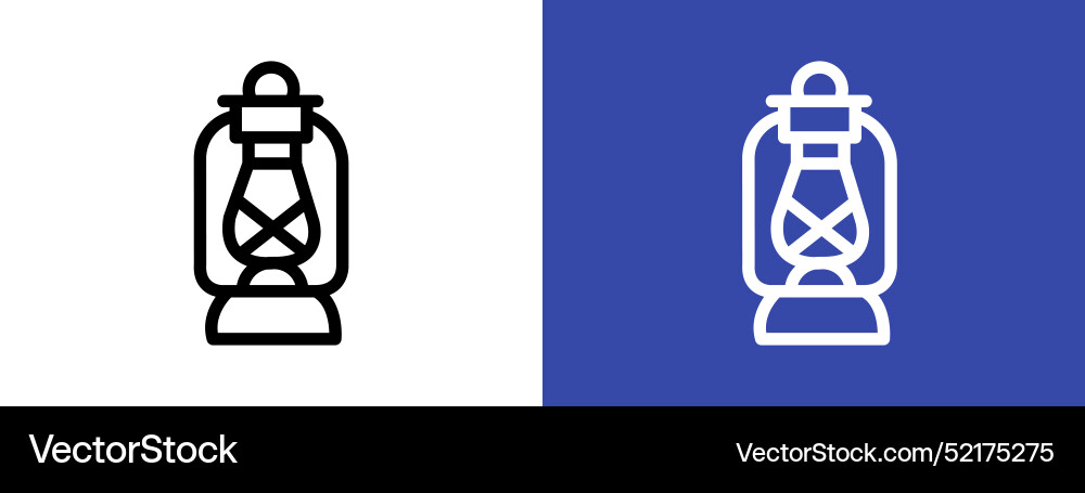 Oil lantern logo sign set outline Royalty Free Vector Image