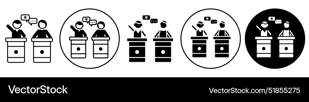 Political debate icon set collection for web Vector Image