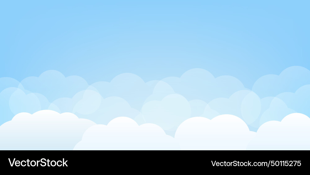Poster with cloud and sky border Royalty Free Vector Image