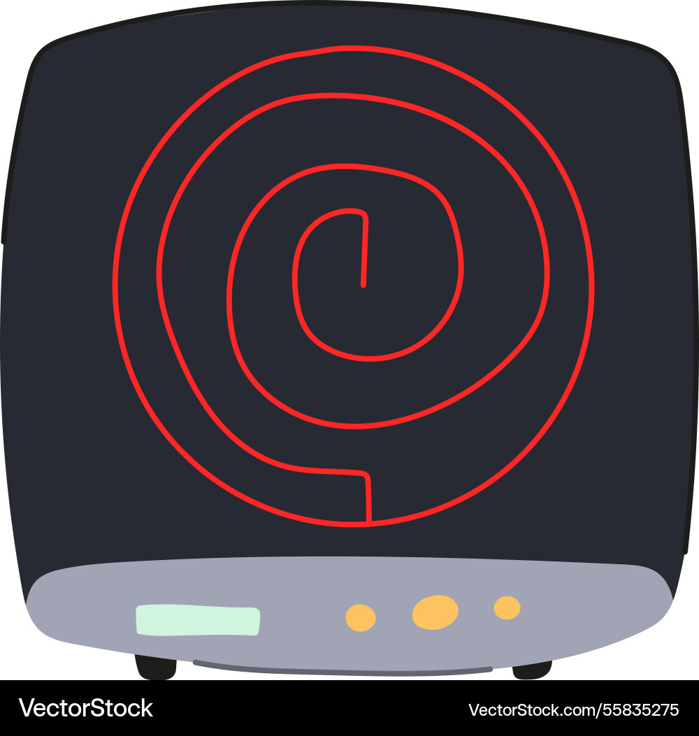 Stove introduction cooktop cartoon Royalty Free Vector Image