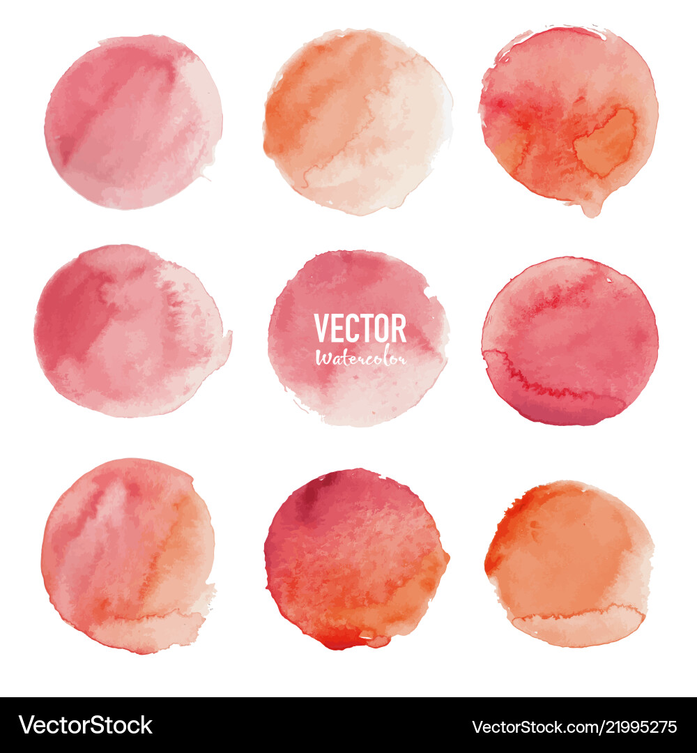 Watercolor Circles Set Royalty Free Vector Image