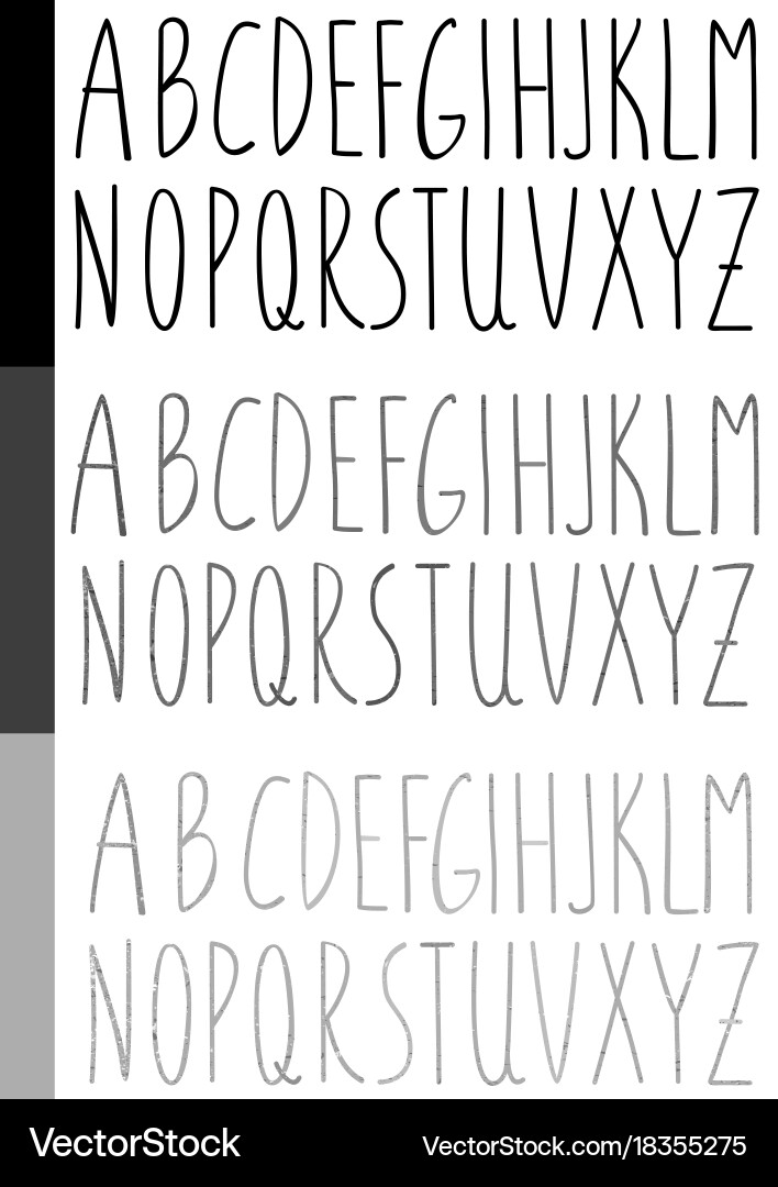 Watercolor handwritten font Royalty Free Vector Image