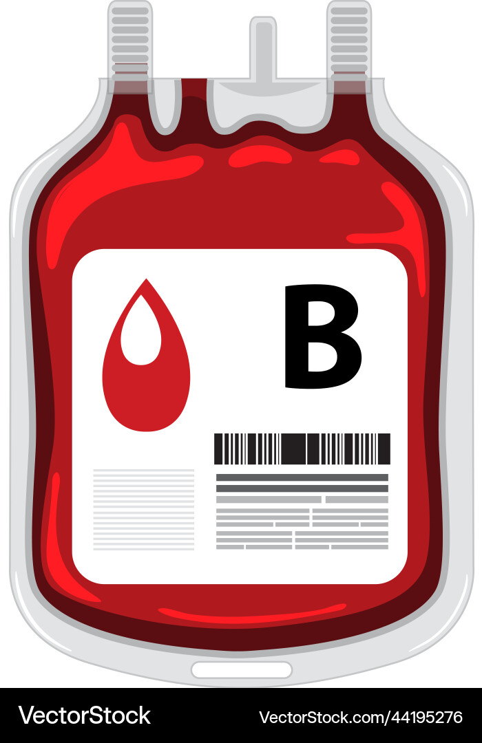 A b type blood bag Royalty Free Vector Image - VectorStock