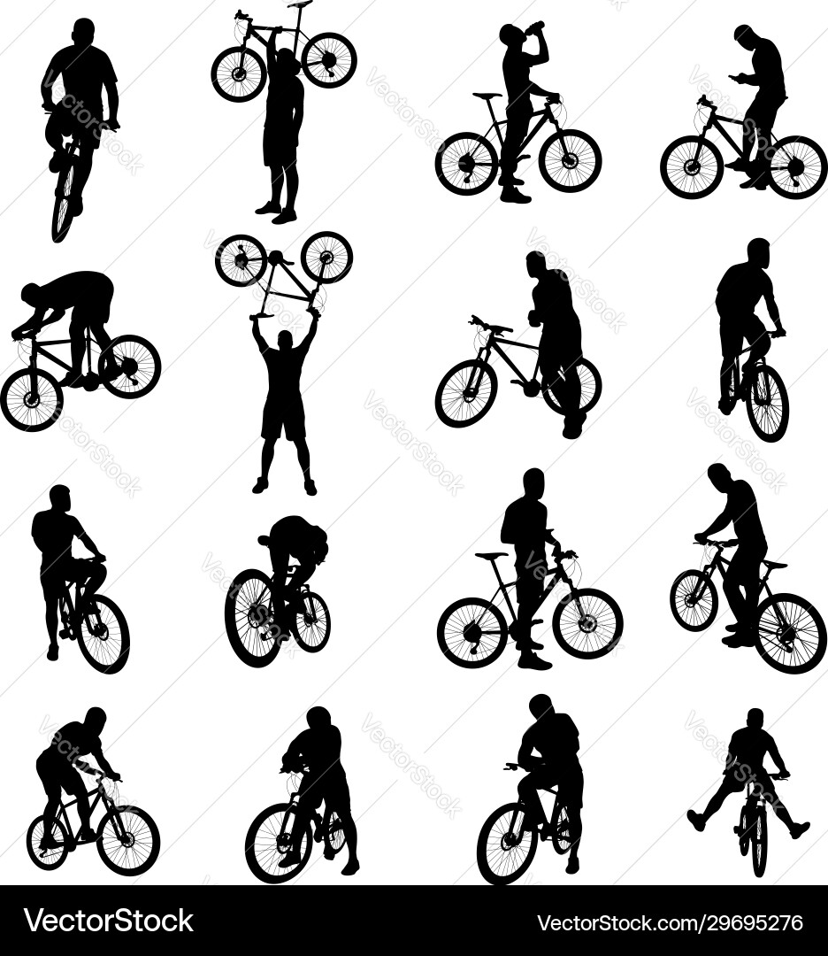 Bicycle black set 02 Royalty Free Vector Image