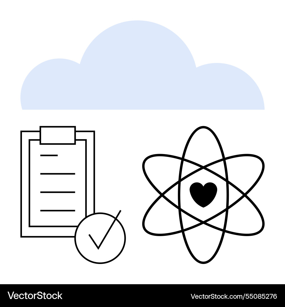 Cloud-basierte Zusammenarbeit mit Checkliste Vektorbild