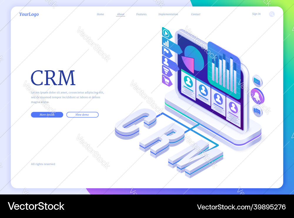 Customer relationship management banner Royalty Free Vector