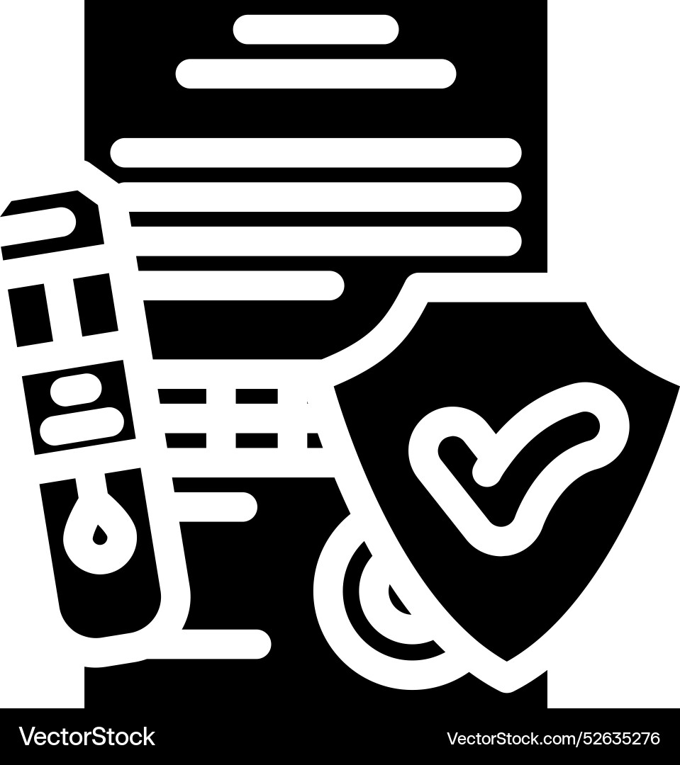 Exculpatory evidence crime glyph icon Royalty Free Vector