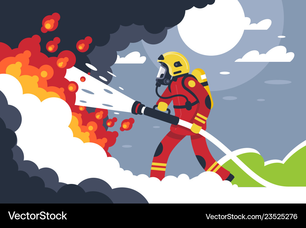 Fireman Putting Out Fire Vector Images (over 130)