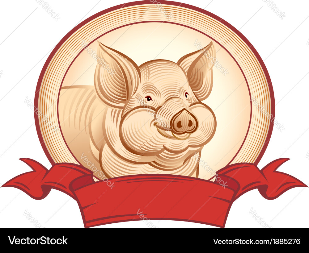 Graphical pig Royalty Free Vector Image - VectorStock