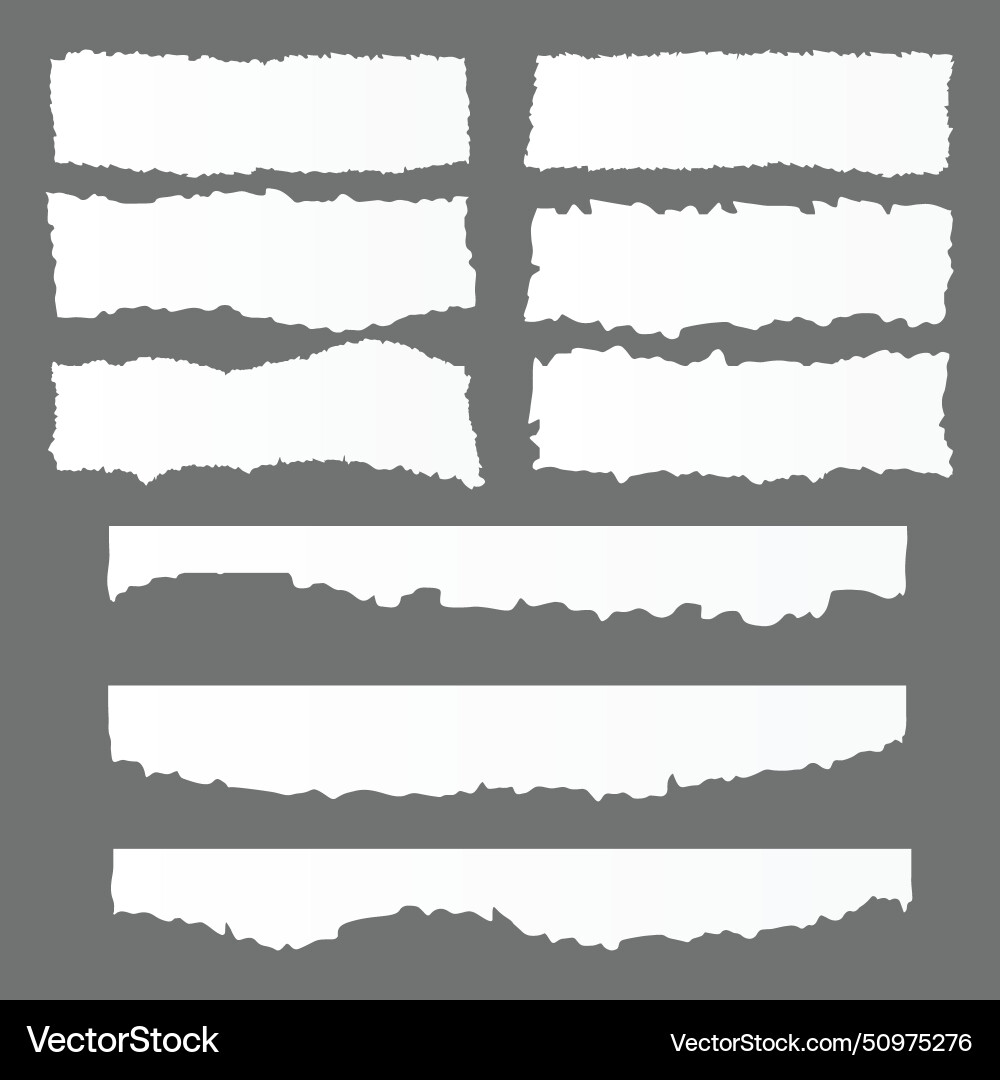 Jagged edge rectangle shapes frames torn paper Vector Image