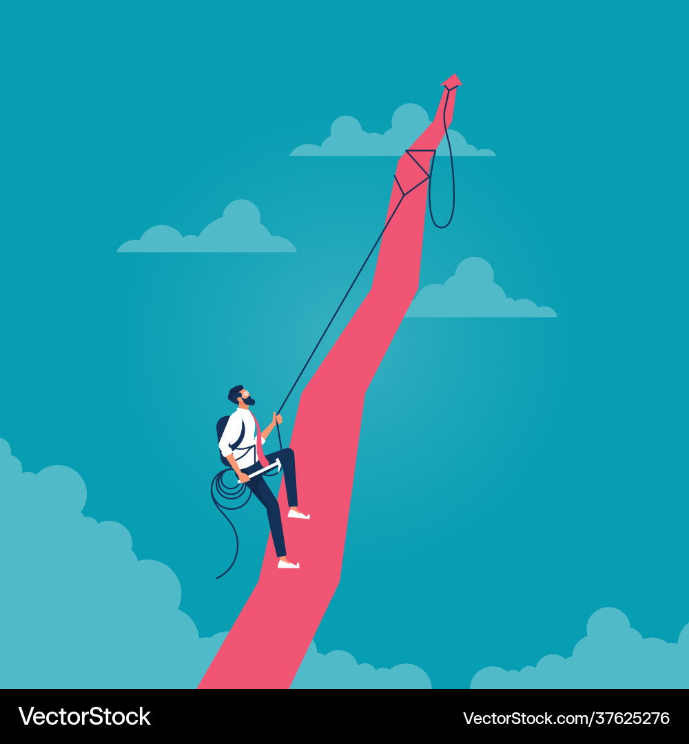 Keep growing up-business goal concept Royalty Free Vector