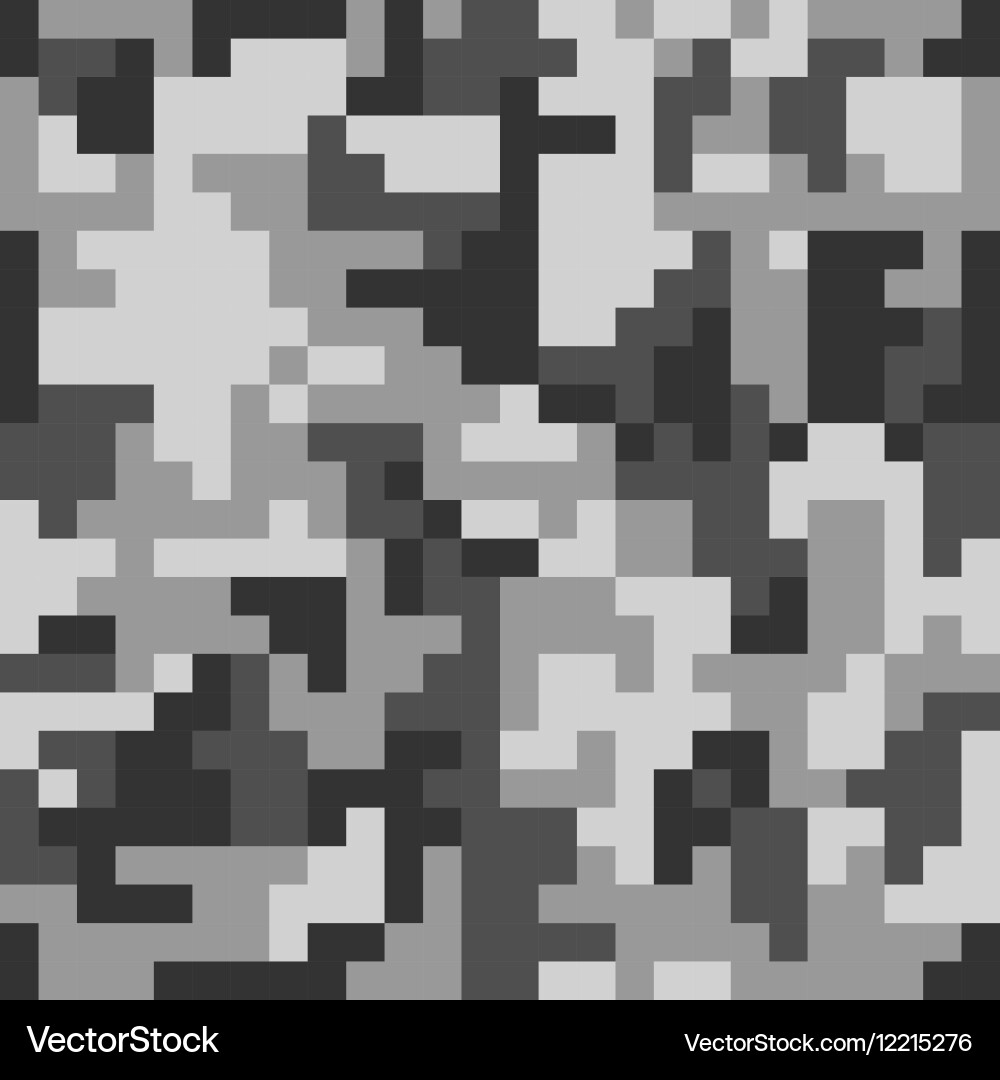 Pixel camo seamless pattern grey urban camouflage Vector Image