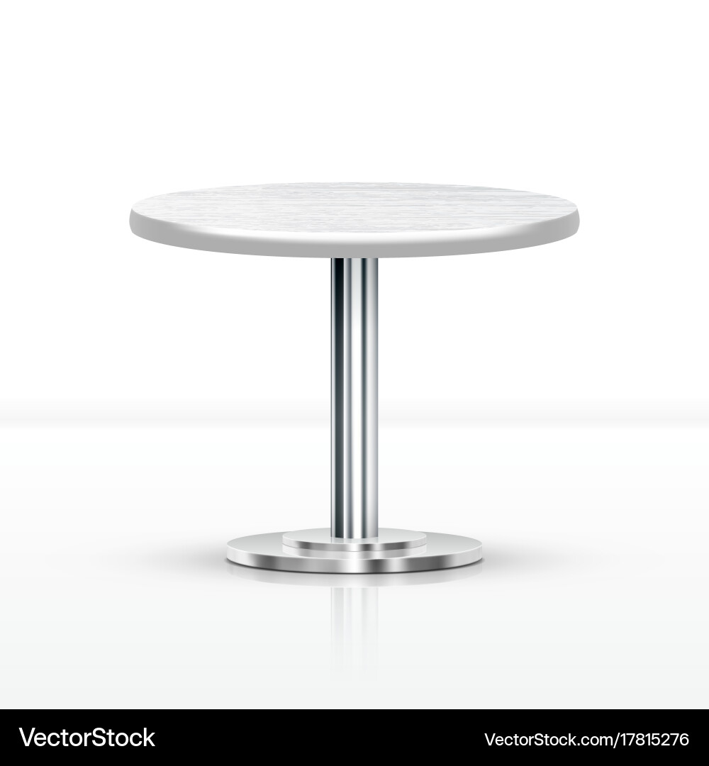 Realistic one leg round table Royalty Free Vector Image