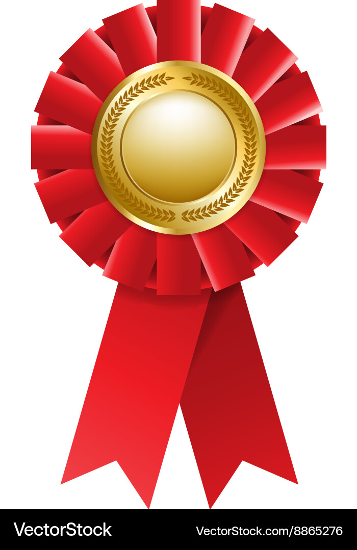 Red award rosette Royalty Free Vector Image - VectorStock