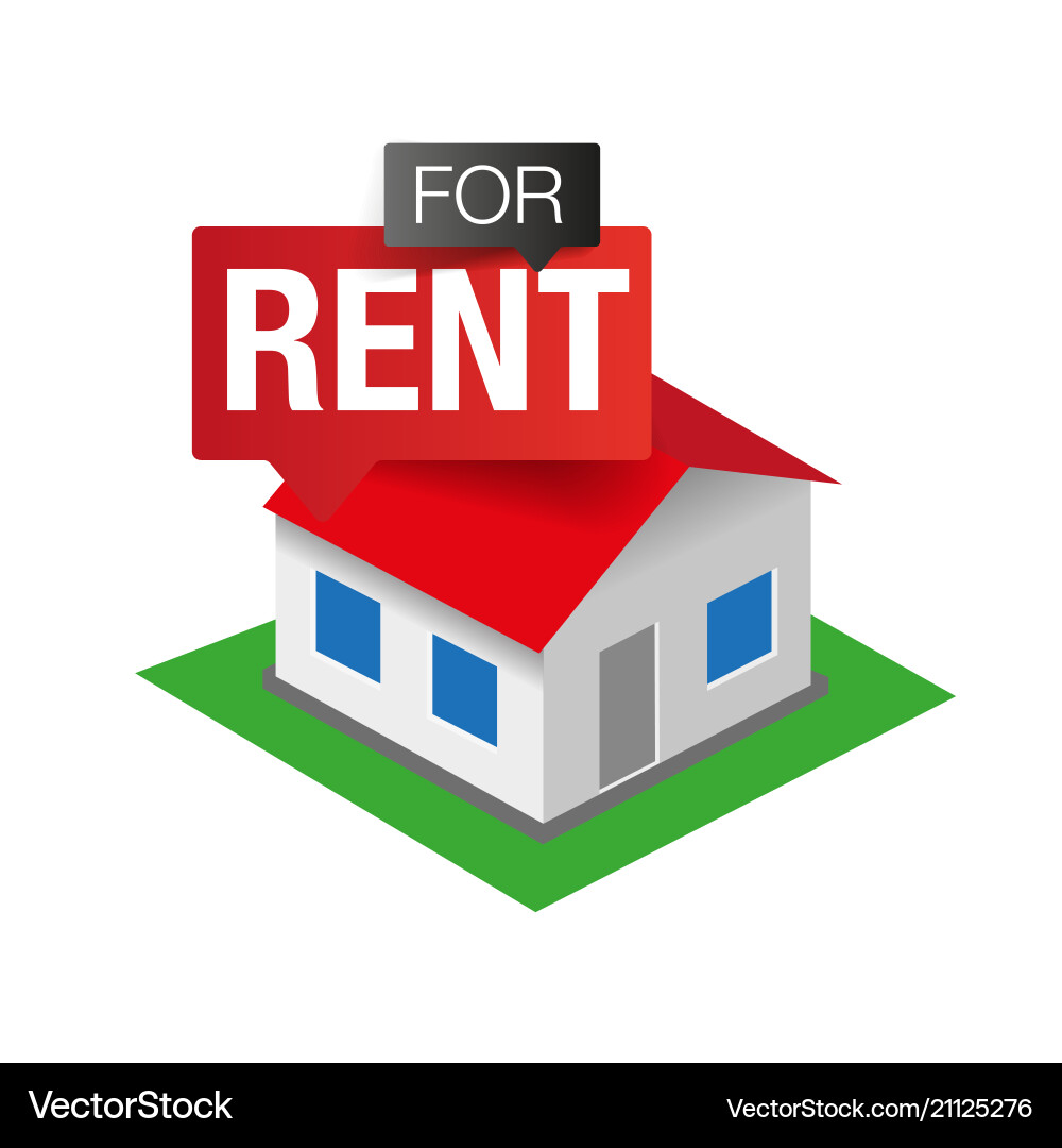Rental House Icon - 3D Royalty Free Vector Image