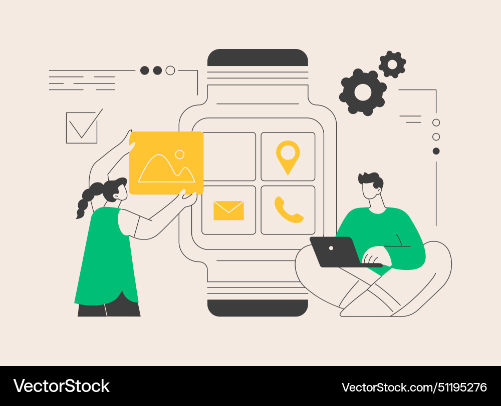 Smartwatches mobile apps development abstract Vector Image