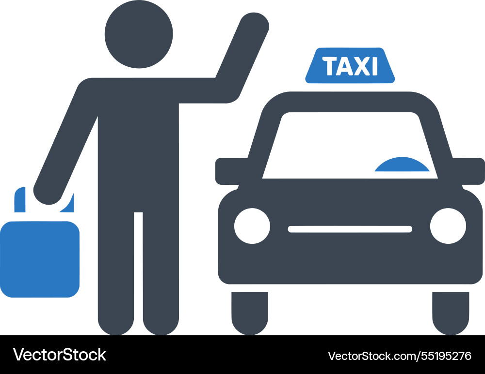 Taxi service hailing icon Royalty Free Vector Image