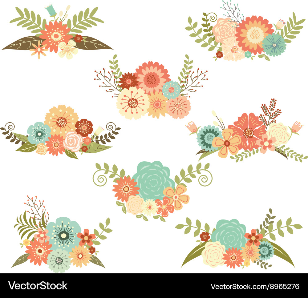 Wedding flower set Royalty Free Vector Image - VectorStock