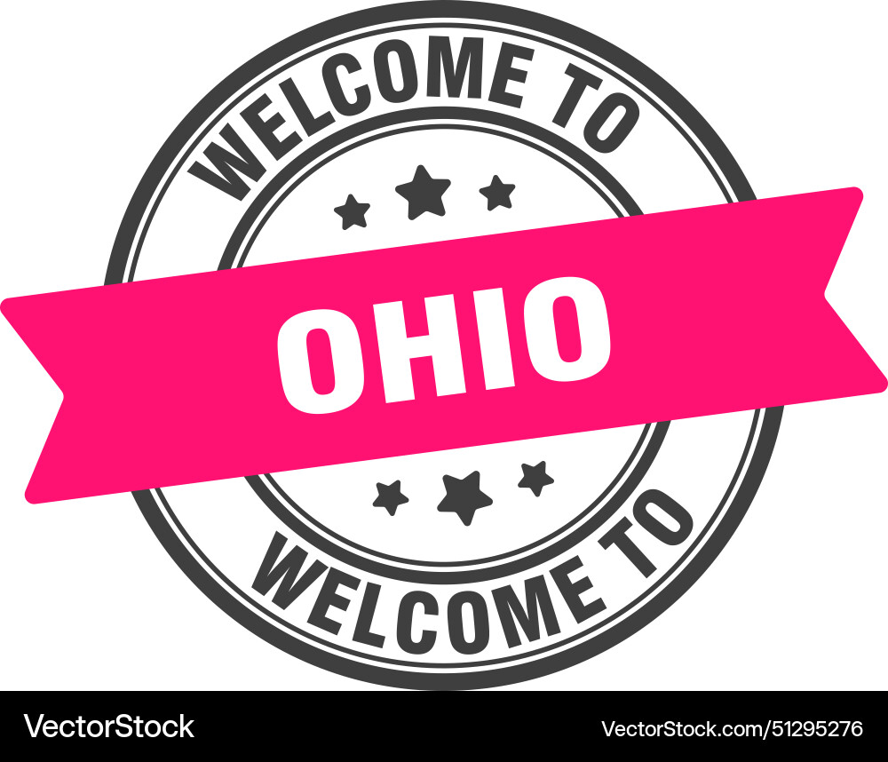 Welcome to ohio stamp round sign Royalty Free Vector Image