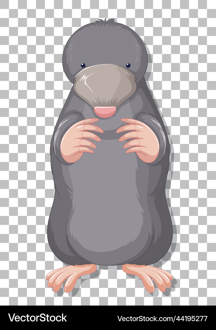 A mole cartoon on grid background Royalty Free Vector Image