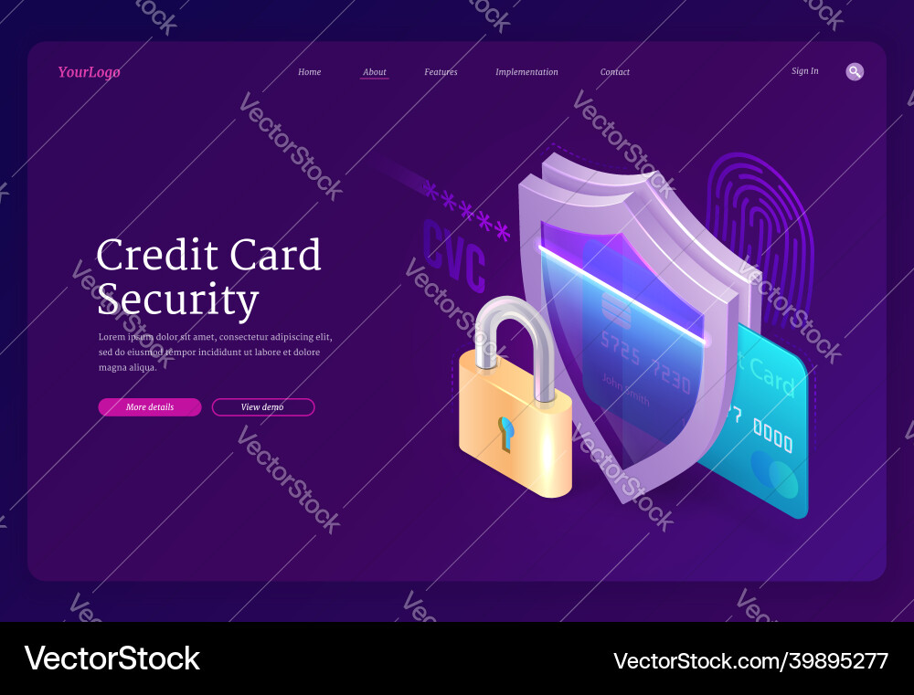 Banner of credit card security Royalty Free Vector Image