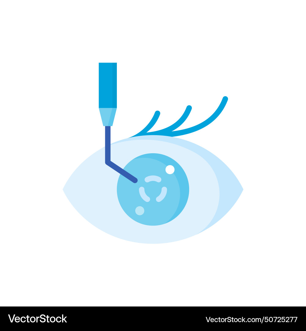 Cataract surgery flat icon ophthalmology lasik Vector Image